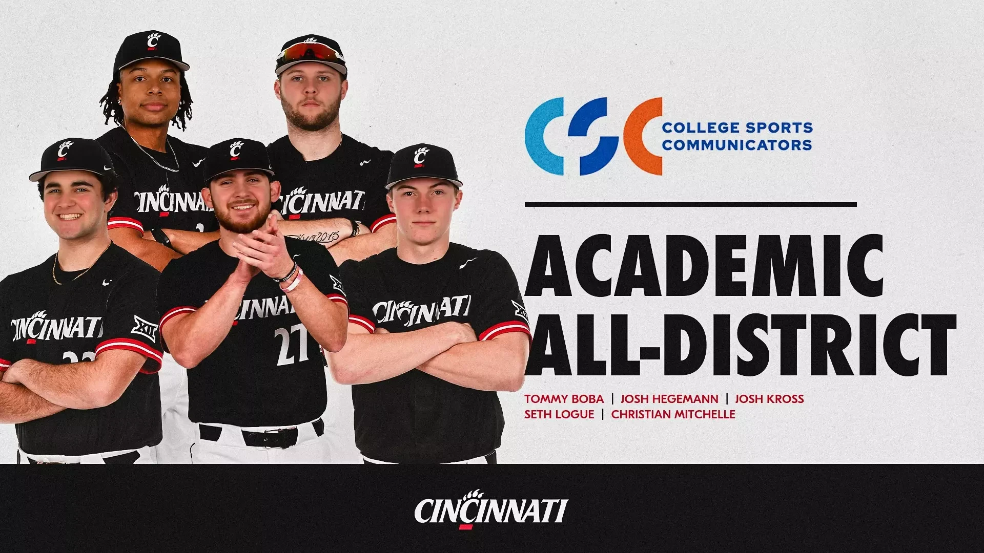 Five Bearcats Earn CSC Academic All-District Honors - University of ...