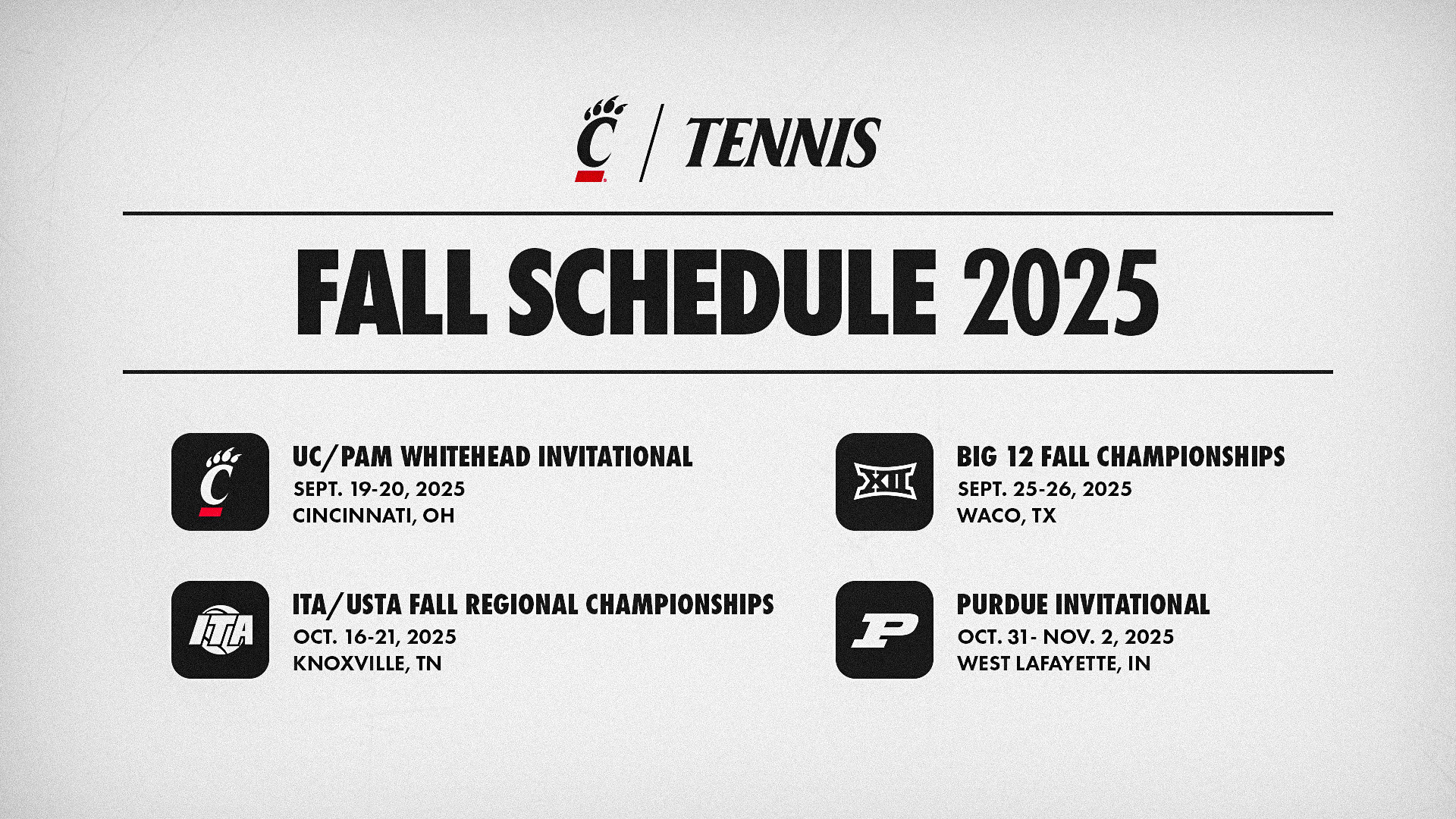 Tennis Announces 2025 Fall Schedule - University of Cincinnati ...