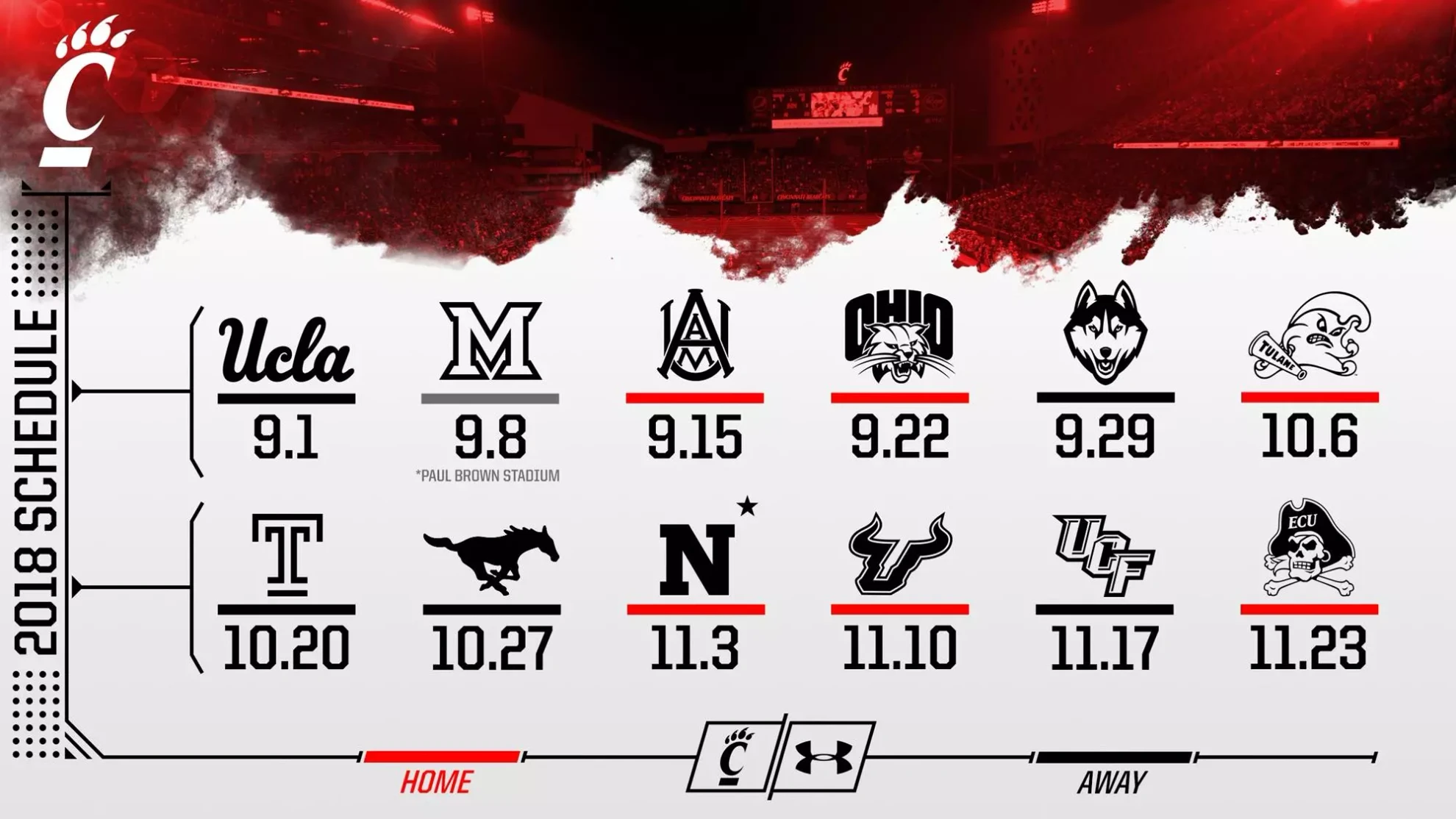 Football Announces 2018 Schedule - University of Cincinnati Athletics ...