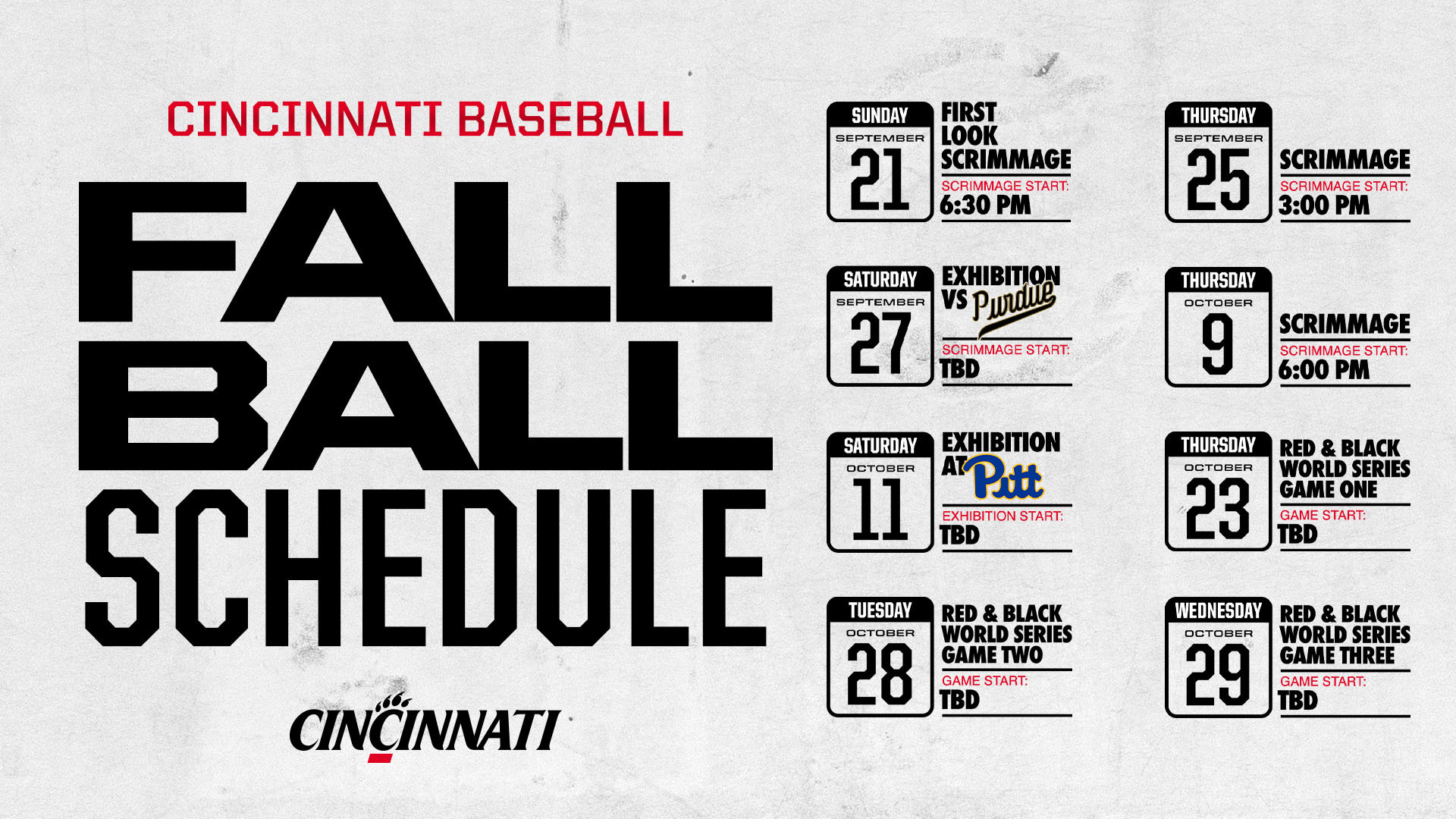 Bearcats Announce 2025 Fall Ball Schedule - University of Cincinnati ...